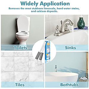 2 Pack Pumice Stone for Toilet Cleaning with Extra Long Handle, Premium Pumice Stone Toilet Brush, Hard Water Stain Remover Effectively Removes Stubborn Limescale.