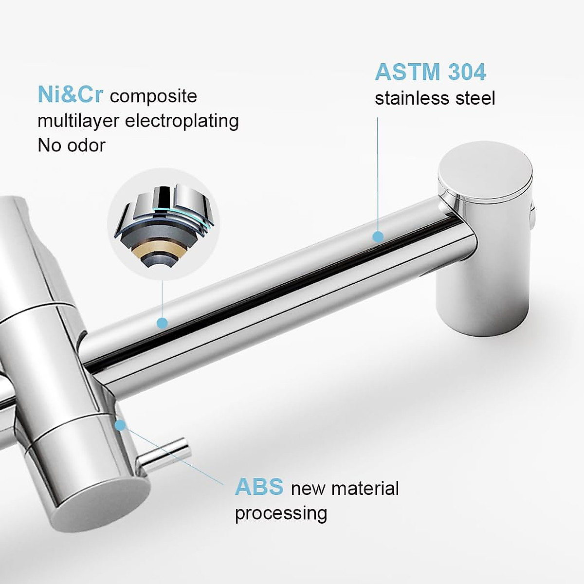 OFFO Shower Slide Bar 27 Inches Adjustable Installation Distance 15-26 Inches with 360° Adjustable Handheld Shower Head Holder for Bathroom, Screw Wall Mounted, Chrome Finish