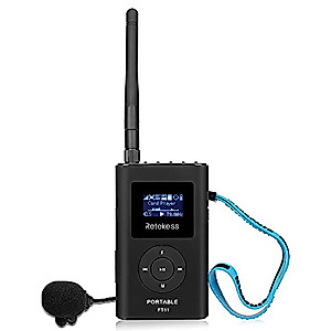Retekess FT11 FM Transmitter,Portable FM Broadcast Transmitter for Church with Microphone, Rechargeable FM Radio Stereo Station for Drive-in Movie,Parking Lot,Support TF Card AUX Input