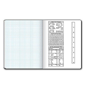 iScholar Composition Book, 100 Sheets, 5 x 5 Graph Ruled, 9.75 x 7.5-Inches, Black Marble Cover (11100)