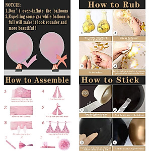 GoExquis Hot Pink Rose Gold Birthday Decorations for Women Girls Butterfly Decor Cake Topper Hanging Swirls Foil Curtain Tassel Garlands Paper Pom Poms Happy Birthday Banner Balloons