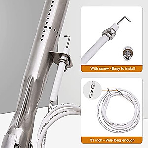 Adviace Grill Parts Kit Compatible with Dyna-Glo Dynaglo DGF510SBP DGF493BNP, Backyard Grill BY13-101-001-12 BY15-101-001-02 GBC1461W, 5 Pack Heat Plate Shields & Grill Burner Tubes & Grill Igniters