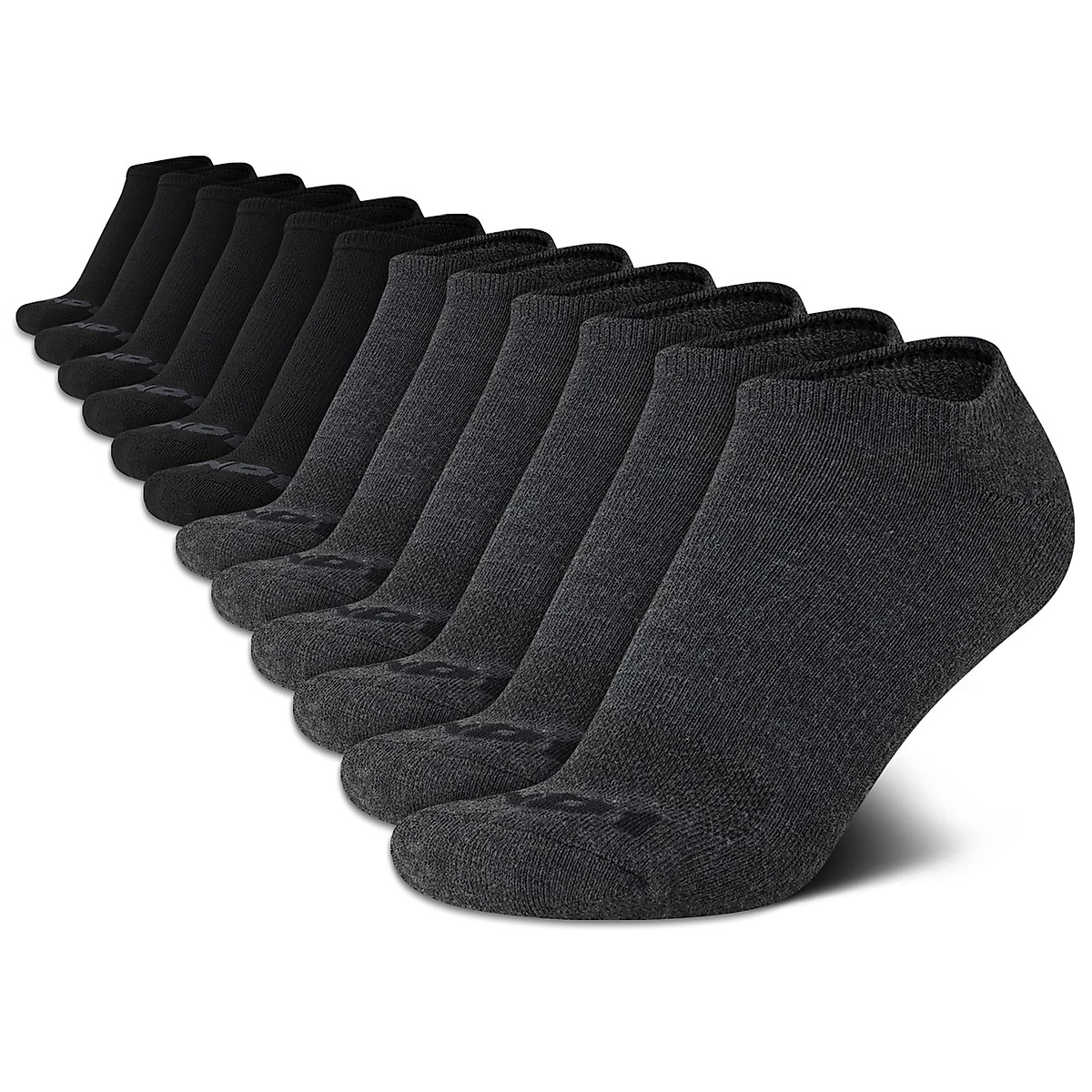 AND1 Men's Athletic Arch Compression Cushion Comfort No Show Socks (12 Pack), Size 6-12.5, Grey/Black