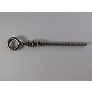 US STAINLESS 2 Pieces Stainless Steel 316 M6 Eye Bolt 6mm x 100mm Marine Grade Pitch of 1