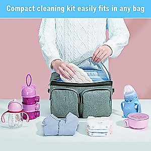 Baby Bottle Drying Rack for Travel, GearRoot Dryer Holder for Bottles, Teats, Cups, Pump Part, Portable Drying Rack for Working Mom, Visit Families, Friends or Camping with Baby