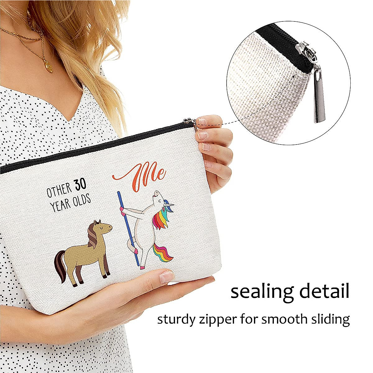 30th Birthday Gifts for Her Fun 30th Birthday Gifts for Women - 1993 Birthday Gifts for Women, 30 Years Old Birthday Gifts Makeup Bag for Mom, Wife, Friend, Sister, Her, Colleague, Coworker