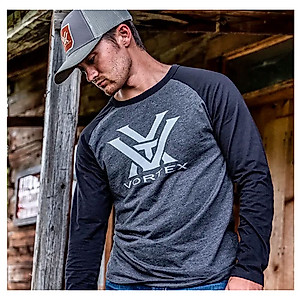 Vortex Optics Raglan Core Logo Long Sleeve Shirt - Charcoal Heather - XX-Large