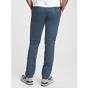 GAP Mens Essential Slim Fit Khaki Casual Pants, Medium Indigo 25, 34W x 32L US
