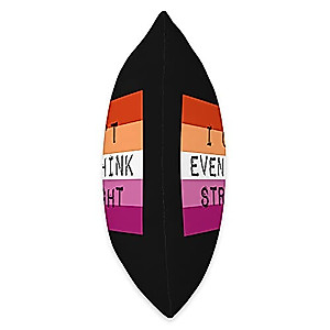 Cute Lesbian Pride Flag Stuff for Lesbian Couples I Can't Even Think Straight Gay Lesbian Pride Flag Aesthetic Throw Pillow, 18x18, Multicolor