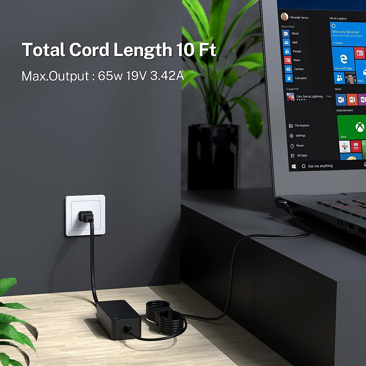 AC Adapter Fit for Acer-Aspire C22 C24 C24-1651 N19C1 A515-52 A515-43-R19L KP04501016 A515-51-5398 C24-1651-UR15 ZC-700G C24-1651-UR16 C24-1651-UR14 C24-1651-UR13 Laptop-Charger Power Supply Cord