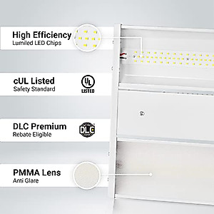 2ft 110W LED Linear High Bay Chain-Mount Fixture, 16,000LM (142LM/W), 10-15ft Install Height, 1-10V Dimmable LED Shop Light Fixture, 120-277V, 5000K Daylight White, UL Listed, DLC 5.1 Premium, 1-Pack