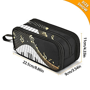 Emelivor Musical Instrument Pencil Case Big Capacity Pencil Pouch Pencil Bags with Zipper Pencil Box for Girls Boys Women Adults Kids Students Office School Supplies Pen Case Organizer