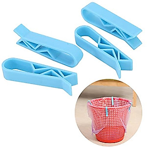 Cabilock 20pcs Trash Bag Clip Simple Pratical Fixed Waste Bin Bag Holder Rubbish Clip Garbage Can Clamp Holder (Blue)