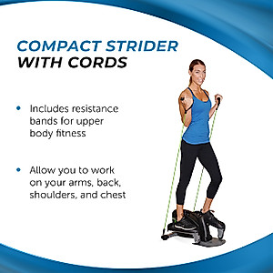 Stamina InMotion Compact Strider - Seated Elliptical with Smart Workout App - Foot Pedal Exerciser for Home Workout - Up to 250 lbs Weight Capacity