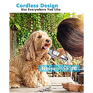 oneisall Dog Grooming Clippers for Thick Heavy Coats,2 Speed Cordless Hair Trimmers with Metal Blade Grooming Kit for Pets Dogs Cats Animals