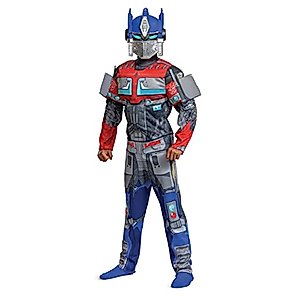 Disguise Optimus Prime Muscle Costume for Kids, Official Transformers Rise of the Beasts Padded Costume and Mask, Size (7-8)
