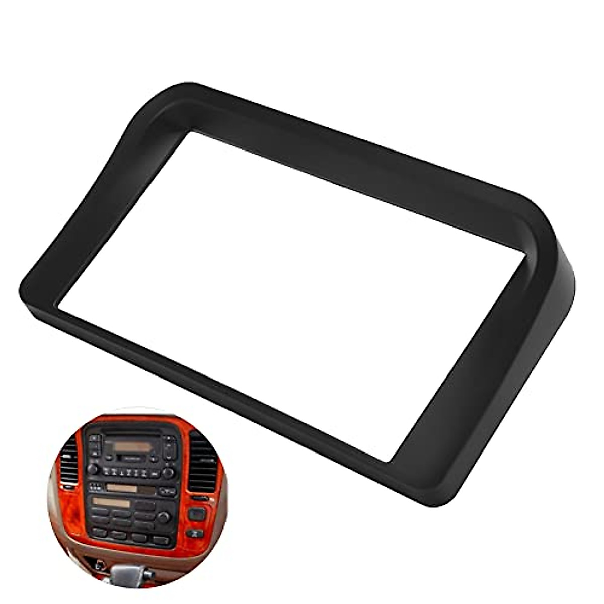 2-DIN car radio panel frame ABS black Radio Fascia compatible with LX-470 1998-2002, Cruiser 100 (LC100) 1998-2003