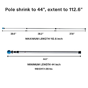 Alvantor Aluminum Telescoping Tarp Poles Adjustable Rods Screen House & Bubble Tent, Portable Awning Poles for Tent Fly & Tarps Canopy, for Camping, Hiking, Backpacking, Extend to 112.6”