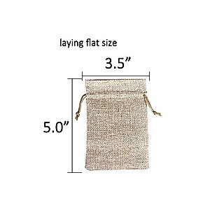 FASOTY Lot of 24 3.5x5 Inch Burlap Bags with Drawstring Linen Gift Bags Jewelry Pouch Jute Burlap Sacks for Wedding Favor Party Gifts, DIY Craft, Presents, Christmas, Valentines, Treat Pouches Bags