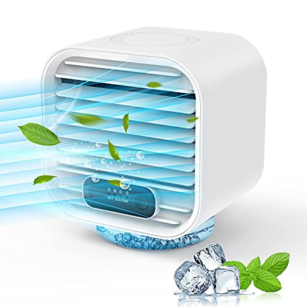 Viopic Personal Air Conditioner, 3 in1 Rechargeable 2000mAh Portable Air Conditioner Air Cooler, 100% Leakproof Design Evaporative Cooler Fan with 3 Speeds for Home and Office-with Water tank