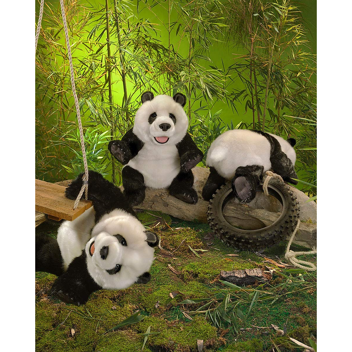 Giant Panda Cub hand puppet, Black, White