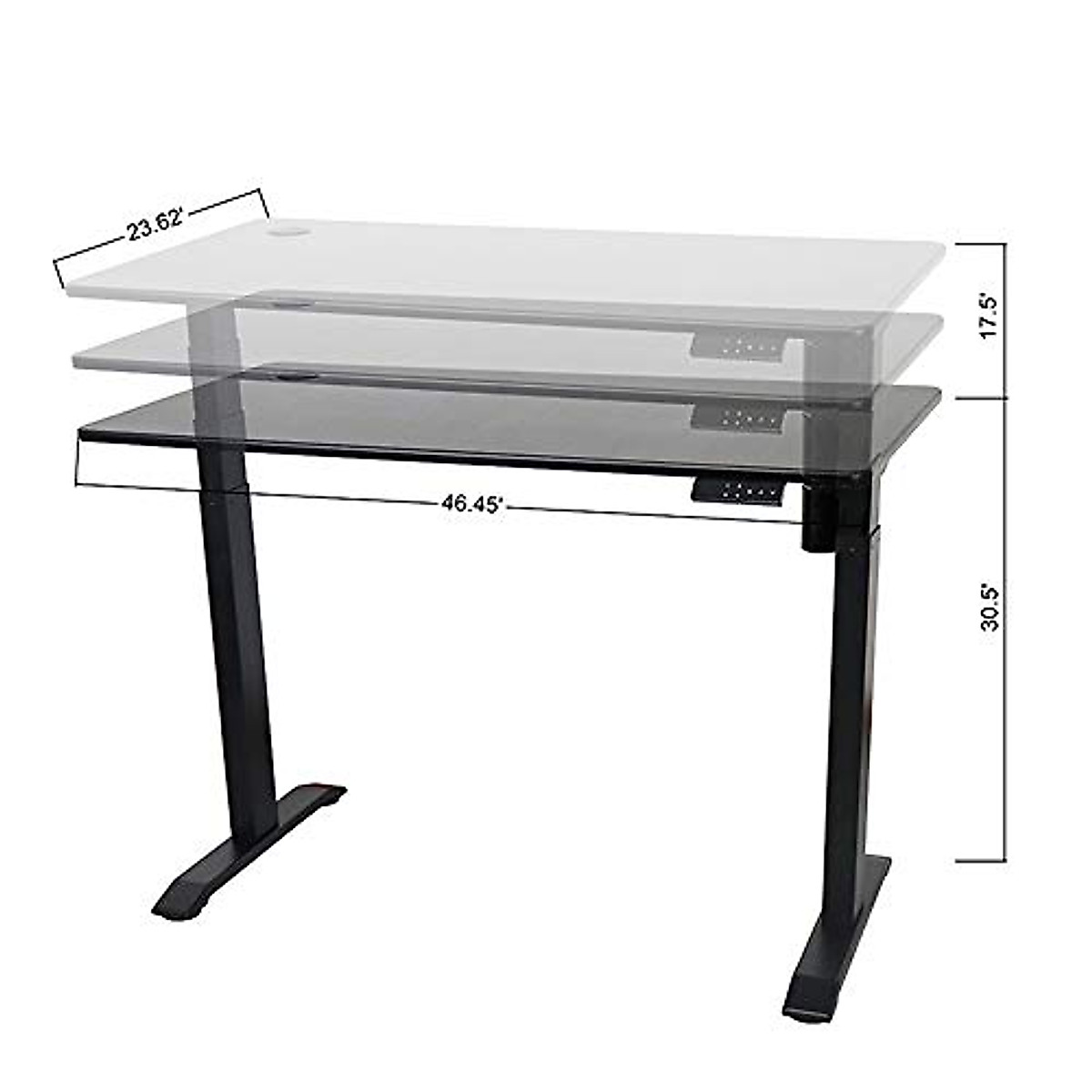 Bookshelf Height Adjustable pc Computer Gaming Desk, Modern Simple Home Office Desks Table, Electric Lifting Table with Control Panel and Anti-Collision Protection