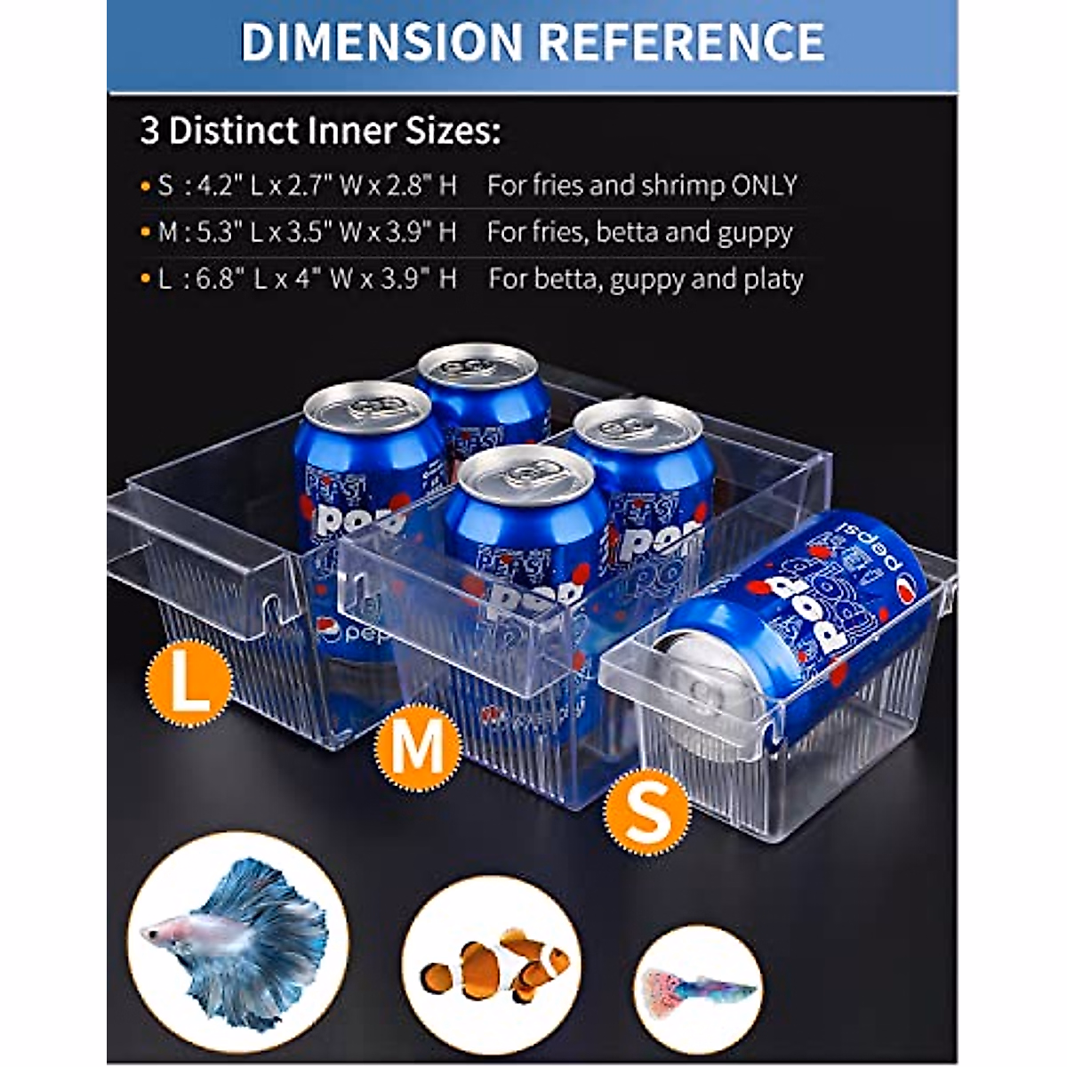 Pawfly Aquarium Fish Breeding Box Acrylic Hatchery Incubator Tank with Suction Cups Medium Isolation Box for Baby Fish Shrimp Betta and Guppy