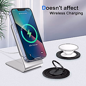 Lendouble Magnetic Disk Base for Magsafe Accessories, Removable Magnet Plate Compatible with iPhone 14/13/12 Pro Max Mini & Mag Case, Non Adhesive Mag Safe Disc Designed for P-Socket Grip/Ring Holder