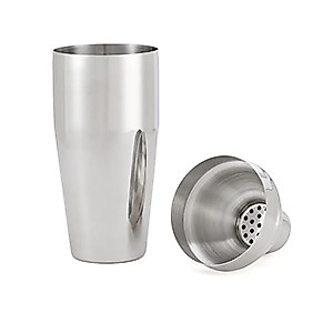 Amazon Basics 5-Piece Stainless Steel Bar Tools Set with 24oz Shaker, Jigger, Strainer, Muddler