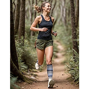 +MD 3 Pairs Compression Socks Moisture Wicking 8-15 mmHg for Women & Men Moisture Wicking Support Stockings for Airplane Flights, Travel, Nurses, Edema 9-11