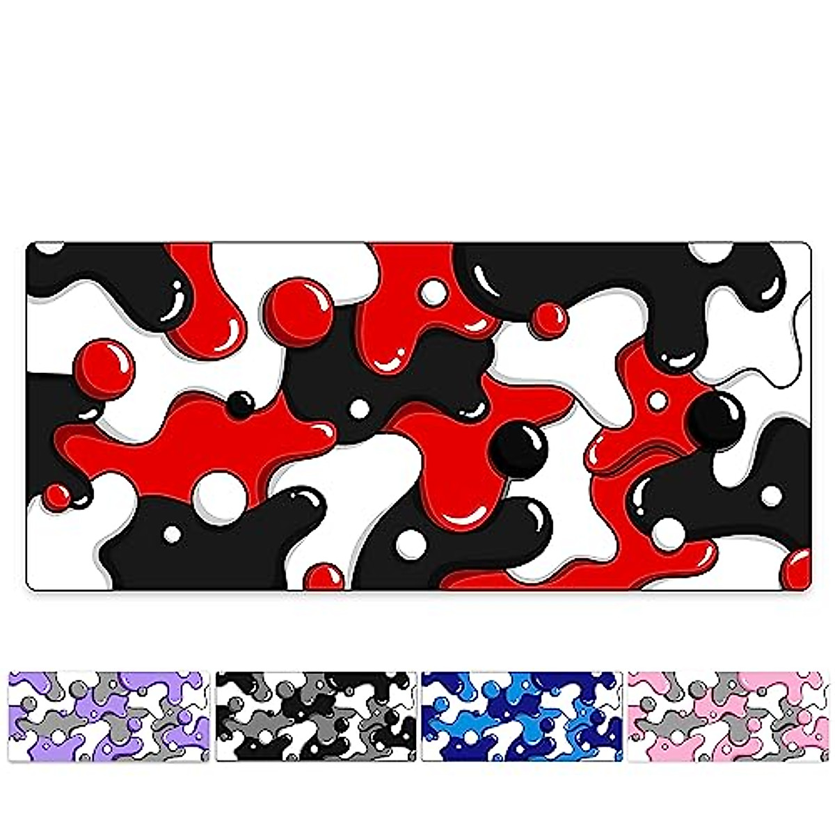 Kraken Keyboards DRIP XXL Red Gaming Mouse Pad - Professional Artisan Red Mouse Pad - Red Gaming Desk Mat - 36" x 16" Extended XXL Mouse Mat (Darth)