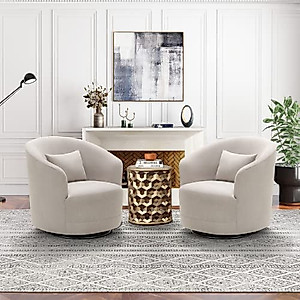 The Swivel by Nurture& | Premium Glider Swivel Chair for Nursery or Living Room with Built-in USB Charger and Stain-Resistant Performance Fabric (Ivory)