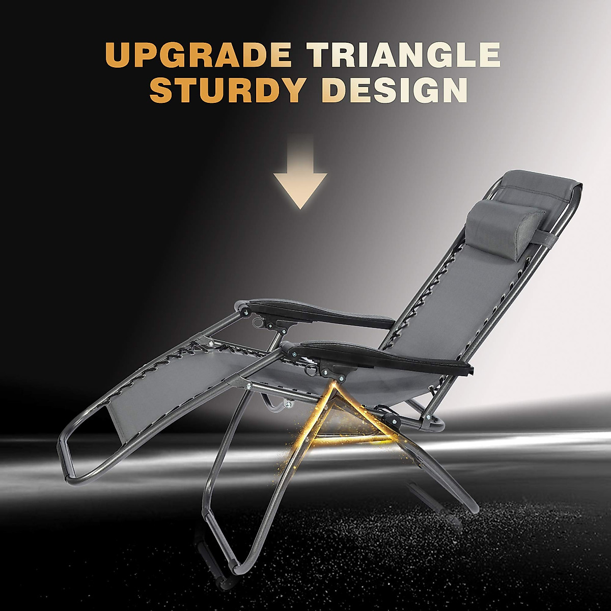 KARMAS PRODUCT Zero Gravity Chairs Set of 2 Reclining Outdoor Lounge Patio Chairs for Garden Beach Gray (Gray)…