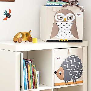 3 Sprouts Large 13 Inch Square Children's Foldable Fabric Storage Cube Organizer Box Toy Bin, Unicorn and Cat (2 Pack)