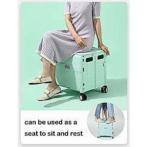 Shopping Trolley Cart, Outdoor Garden Trailer with Adjustable Handle, Portable for Groceries Teacher Crate Foldable Utility Cart with Lid and 8 Wheels Stair Climbing Collapsible Storage Cart