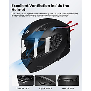 ILM Motorcycle Helmets Full Face with Anti-Fog Pinlock for Cascos para Motos Snowmobile Mens Women Heated Shield Compatible DOT Model 129