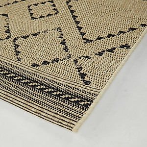 BALTA Mattei Diamond Trellis Indoor/Outdoor Area Rug 5'3" x 7' - Brown/Black