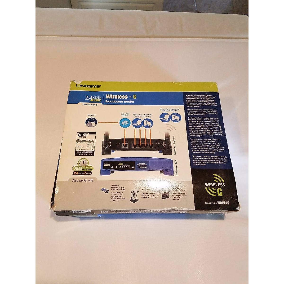 LINKSYS Wireless-G 2.4 GHz 54 Mbps Broadband Router WRT54G ver.2 Complete