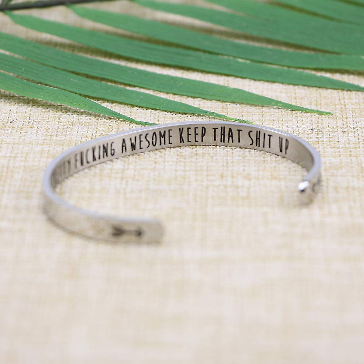 JoycuFF Inspirational Funny Bracelet for Women Sister Girlfriend Wife Mom Daughter Mantra Cuff You're Pretty Keep That Up