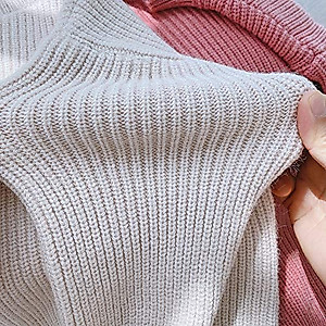 HEZIOWYUN Newborn Baby Girls Boys Knit Sweater Long Sleeve Knitted Sweaters Fall Winter Warm Crewneck Pullover for Toddler Clothes (Pale Pink, 6-12 Months)