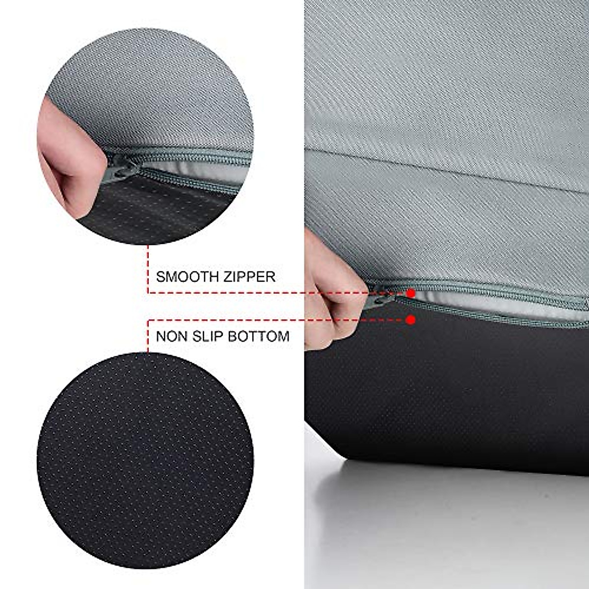 Fida Orthopedic Dog Bed with Memory Foam Base - Dog Lounge Sofa with Removable Washable Cover, Pets Couch Beds for Small Dogs & Cats (Large, Grey)