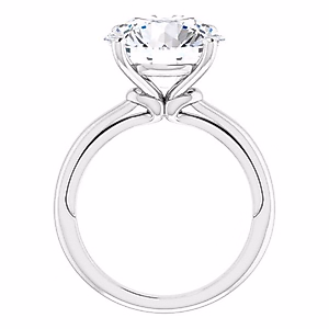 10K Solid White Gold Handmade Engagement Rings 6.00 CT Round Cut Moissanite Diamond Solitaire Wedding/Bridal Rings Set for Women/Her Propose Promise Ring Gift for Her (6)