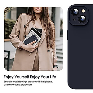 Supdeal Liquid Silicone Case for iPhone 13 Mini - [Camera All-Round Protection] [Soft Microfiber Lining Anti-Scratch] 4 Layer Full Covered Shockproof Gel Rubber Phone Case Cover, 5.4", Black