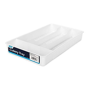 Camco 43508 Cutlery Tray - Designed for RV and Compact Kitchen Drawers - Easily Organize and Store Kitchen Flatware - White