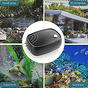 HITOP 10W Powerful Aquarium Air Pump: 4-Outlets 320GPH Air Pump for Fish Tank, Quiet Aquarium Aerator with Completely Accessories, for Tank/Hydroponic/Pond Oxygenation