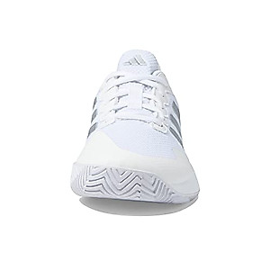 adidas Women's GameCourt 2 Sneaker, White/Silver Metallic/White, 9