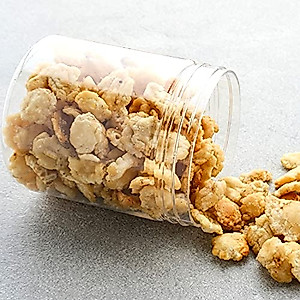 Accguan 15Pack 4oz Plastic Jar Storage Container with White Lids Airtight Clear Wide-mouth Slime Storage Jars for Cosmetic Cream Light Clay