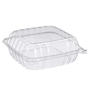 9 Inches Clamshell Plastic Clear Hinged Food Storage Containers 8.3x8.5x2.8 - Pack of 200