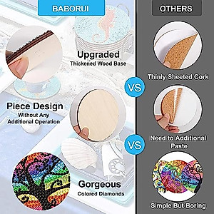 8 PCS Diamond Painting Coasters kit with Holder-Colorful Tree Diamond dot Art Coasters for Adults Kids Beginners,DIY Art and Crafts Gift