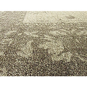 Unique Loom La Jolla Collection Farmhouse, Contemporary, Botanical, Traditional, Vintage Area Rug, 9 x 12 ft, Light Brown/Dark Brown